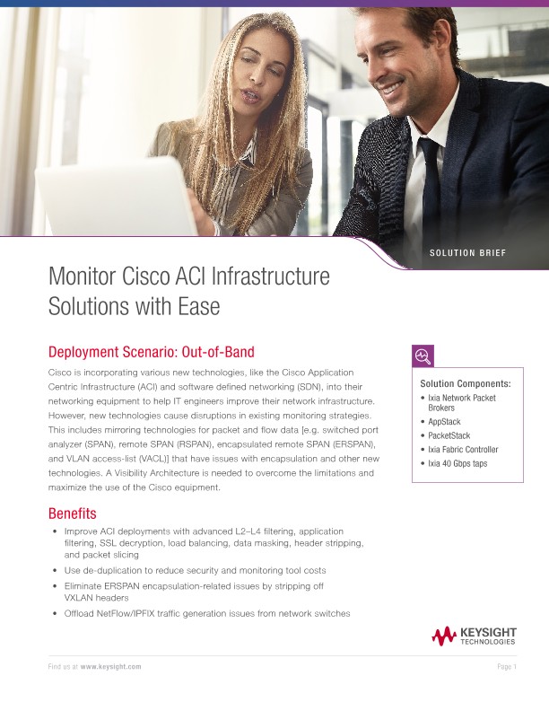 Monitor Cisco ACI Infrastructure Solutions with Ease PDF Asset Page | Keysight